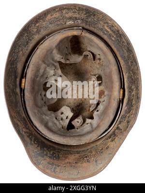 A steel helmet M 18 for members of the "German Volkssturm" The steel ...