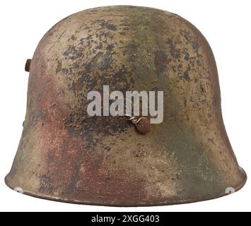 A steel helmet M 18 for members of the "German Volkssturm" The steel ...