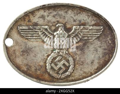 A GESTAPO service badge "7842", Nickel silver, national eagle in relief, PROPERTY-RELEASED Stock ...