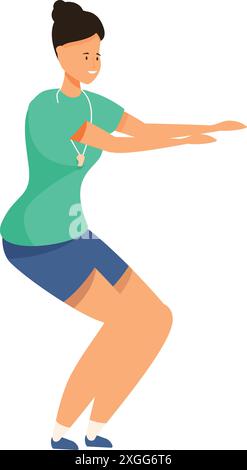 Female referee is crouching and using hand signals to officiate a ...