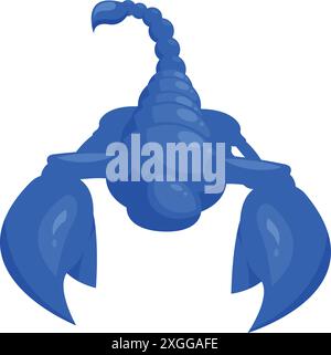 Blue scorpion spreading its claws and tail ready to sting representing ...