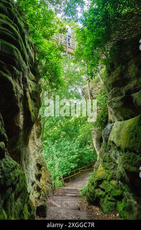 Passing under the Swiss Bridge at Hawkstone Follies, Hawkstone Park ...