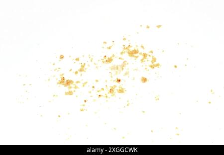 Ground, milled, crushed or granulated hazelnut pile isolated on white ...