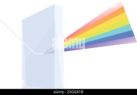 Light beam splitting through triangular prism creating rainbow color spectrum Stock Vector Image ...