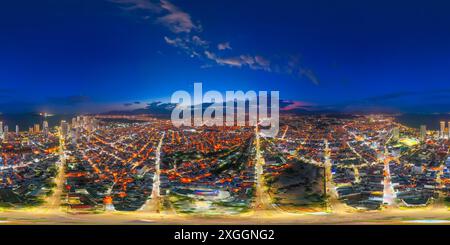 360° view of 360 Degree Panoramic: Amazing by night aerial view of ...