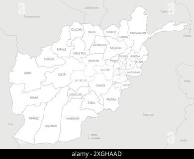 Afghanistan - regional map of provinces Stock Vector Image & Art - Alamy