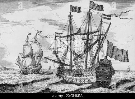 transport / transportation, navigation, warship, Dutch full-rigged ...
