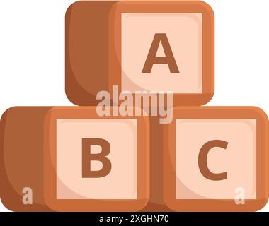 Three wooden alphabet blocks forming a pyramid with the letters a, b ...