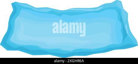 Blue ice block floating on water surface illustration isolated on white ...