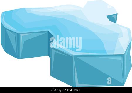 Isolated cartoon iceberg slowly melting in the ocean. Big cartoon ...