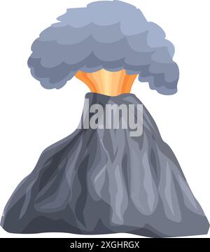 Cartoon volcano erupting, spewing molten lava and a large ash cloud Stock Vector Image & Art - Alamy