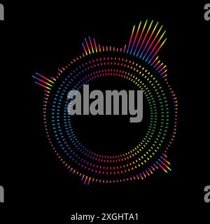 Purple sound wave signal. Radio or music audio concept. Epicentre or ...