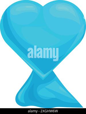 Blue liquid is forming a heart shape, creating a romantic and funny ...