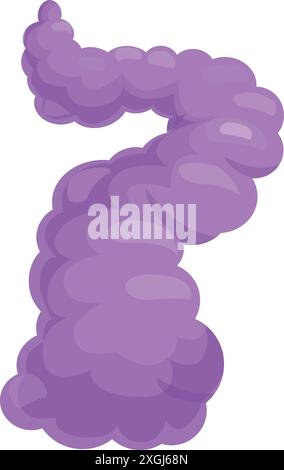Cartoon purple smoke is going up on a white background. Purple smoke is ...