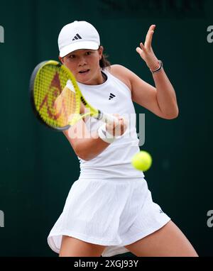 Ena Koike on day nine of the 2024 Wimbledon Championships at the All ...
