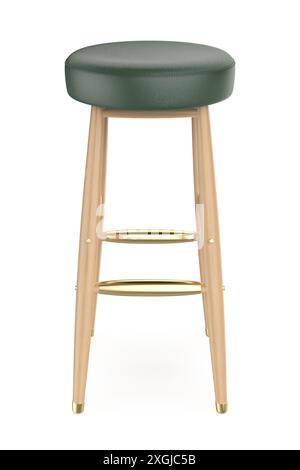 Wooden bar stool on a white background Stock Photo - Alamy