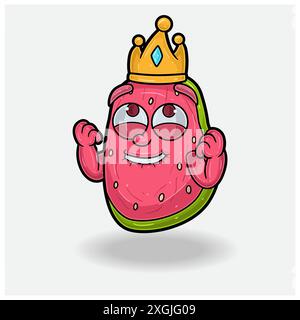 Guava Fruit Flavor With Cartoon Mascot of Weed Bud On Jar. For Sticker ...