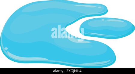 Cartoon puddle of water, juice or other liquid spilling on the ground ...