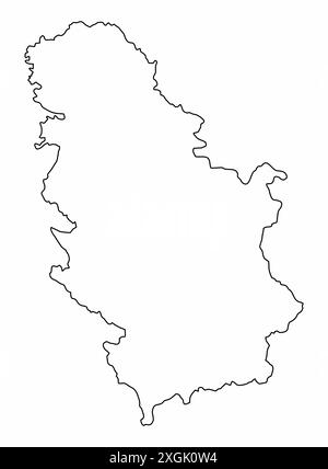 Serbia map icon, geography blank concept, isolated graphic background ...