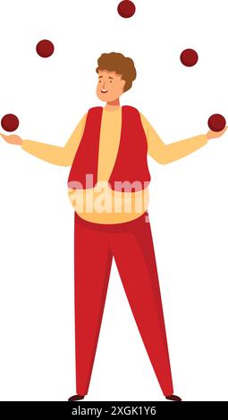 Circus performer entertaining audience by juggling balls, talented ...