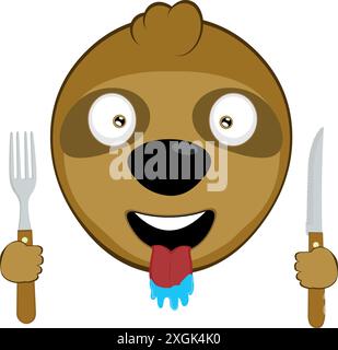 Vector illustration of the cartoon of the ravenous wildlife wolf Stock ...