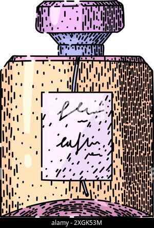 fragrance perfum bottle female sketch hand drawn vector Stock Vector ...