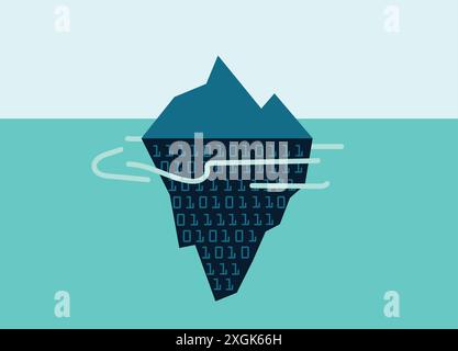 Tip of the iceberg, deep web and dark web illustration Stock Vector ...