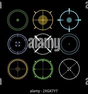 tech futuristic aim cartoon vector illustration Stock Vector Image ...