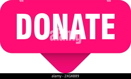 donate sticker. donate sign on transparent background. rectangular ...