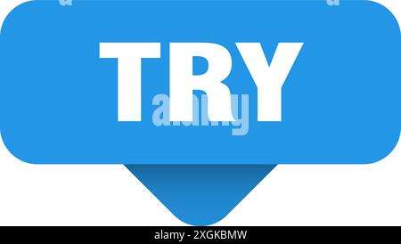 try sticker. try sign on transparent background. rectangular button ...