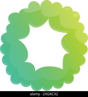 Green gradient blob frame is forming a blank circular copy space. Green ...