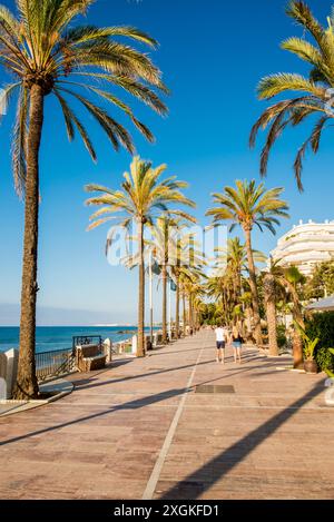 The Paseo Maritimo De Marbella promenade on Playa de la Fontanilla ...