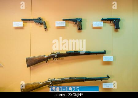 Ancient weapons in the museum at the Alcazaba and Castle of Gibralfaro ...