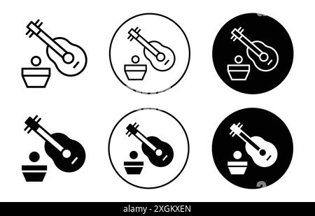 Busking icon logo sign vector outline in black and white color Stock ...