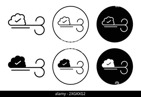 Clean Air Icon logo sign vector outline in black and white color Stock ...