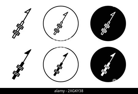 harpoon icon logo sign vector outline in black and white color Stock ...