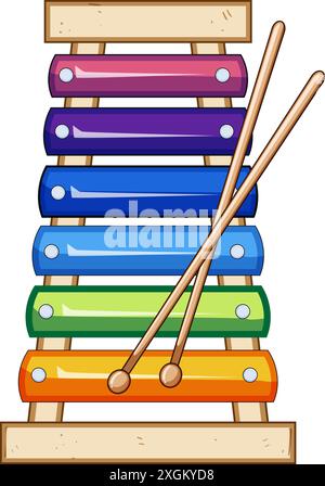 metallophone xylophone cartoon vector illustration Stock Vector Image ...
