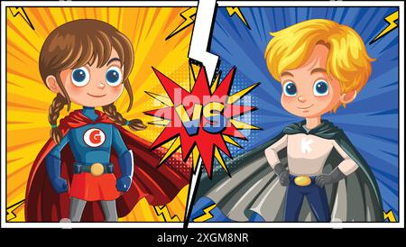 Two superheroes face off in a battle Stock Vector Image & Art - Alamy