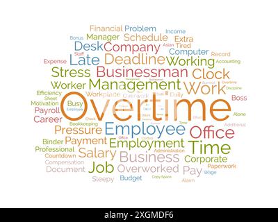 Overtime wordcloud template. Business concept vector background Stock ...