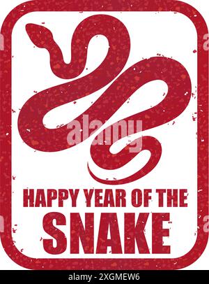 The Year Of The Snake Vector Vintage Stamp Illustration Isolated On A ...