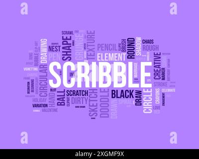 Scribble word cloud template. Art concept vector background Stock ...
