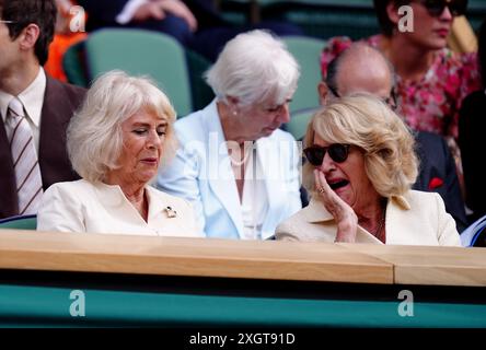 Queen Camilla and Annabel Elliot in the royal box on day ten of the ...