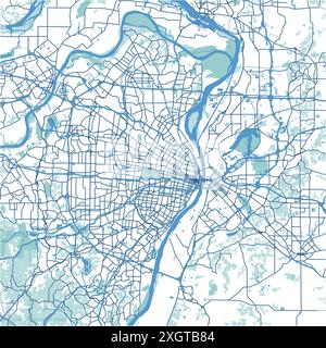 Blue St. Louis map, Missouri, United States, detailed municipality map ...