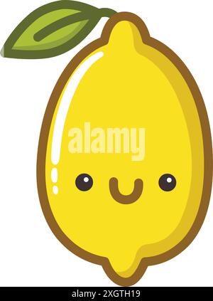 kawaii cute happy lemon fruit Stock Vector Image & Art - Alamy