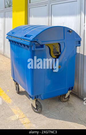 Large blue plastic wheelie bin on transparent background 3d Stock Photo ...