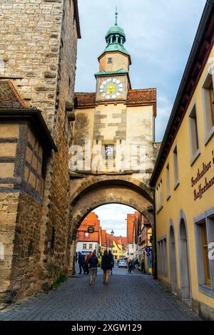 Marcus Tower and the Roder Arch on Rothenburg ob der Tauber; Bavaria ...