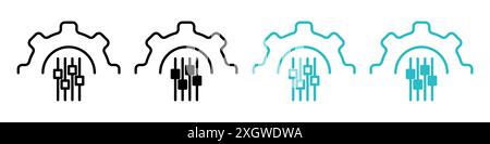 Mass customization icon Black line art vector in black and white ...