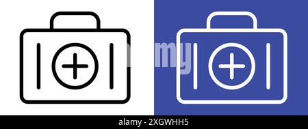 First aid box icon logo sign vector outline in black and white color ...