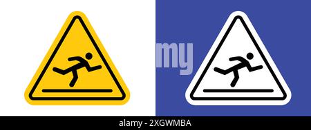 Accident pictogram man icon. Work safety, injury caution, hazard ...