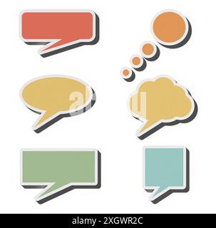 Dialog shapes on isolated background, 3D rendering illustration Stock ...